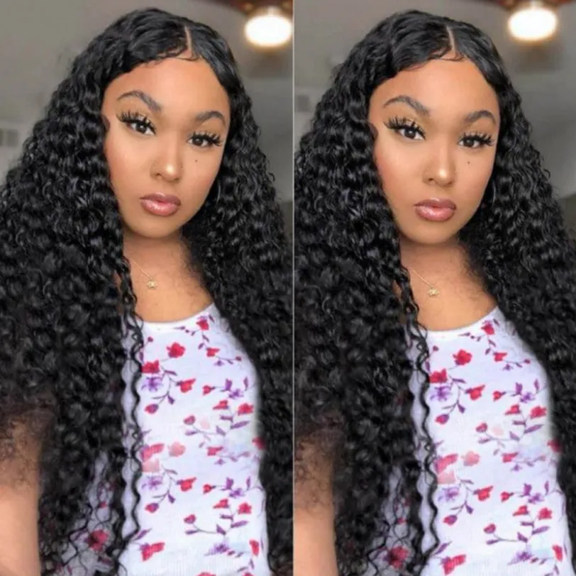 26 Inch Curly Lace Front Wig 13x6 360 Frontal Wigs Human Hair Closure ...