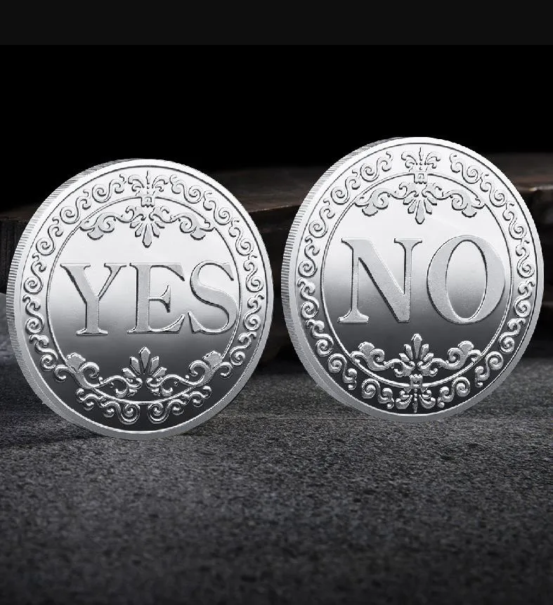 Gold Plated Silver 3D Relief Commemorative Medal, YES/NO Decision Coin ...