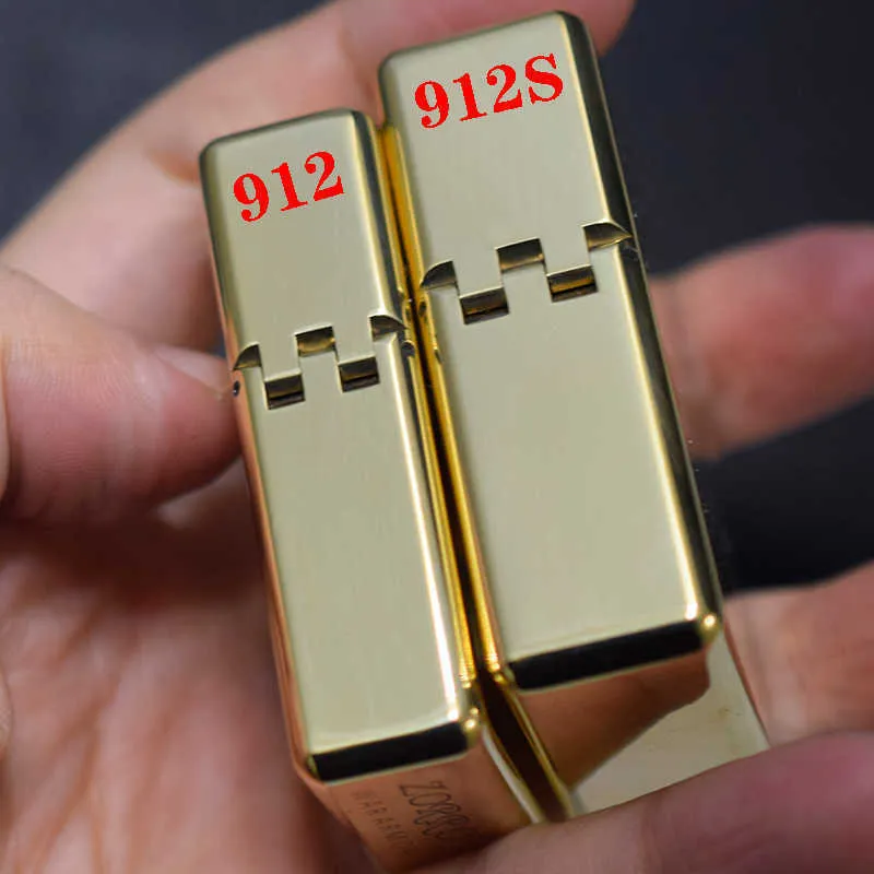 Metal Windproof Kerosene Lighter 912S Heavy Armor Brass/Titanium ...