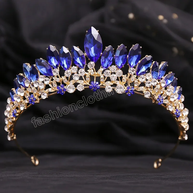 Korean AB Crystal Tiara Crown Elegant Bridal Boho Wedding Hair ...