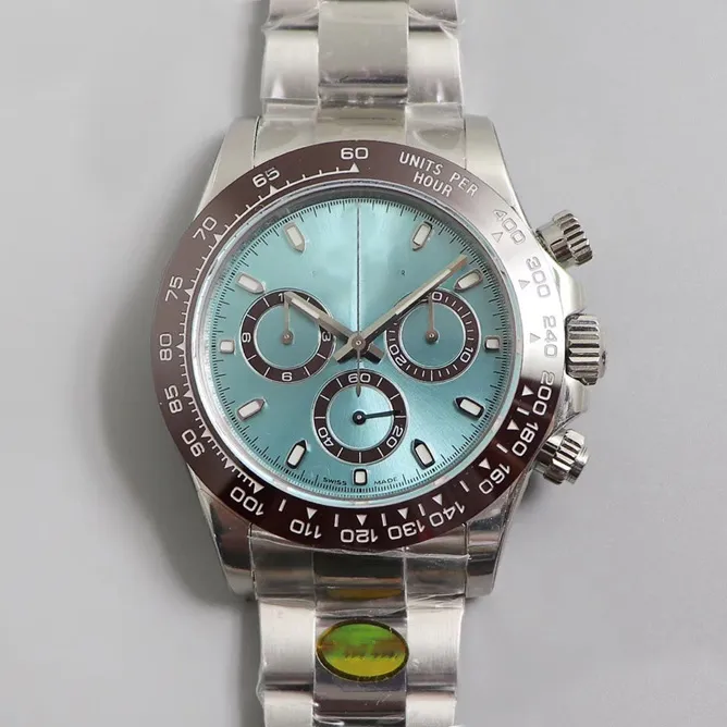 Men's Mechanical Watch 40mm Stainless Steel Case White Gold Band ...