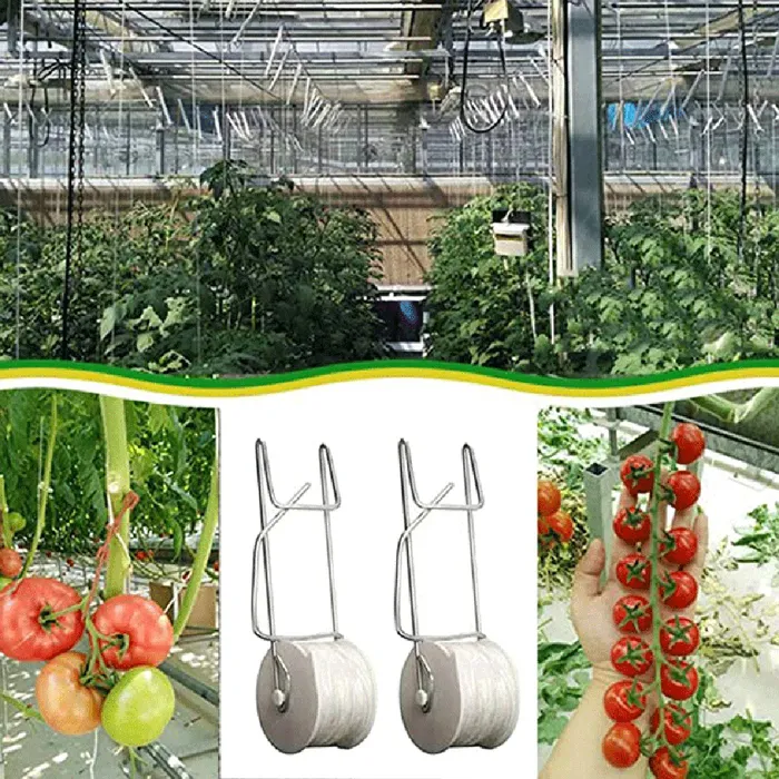DHgate.com:6/10Pcs Tomato Trellis Roller Hooks with 15m Vine String ...