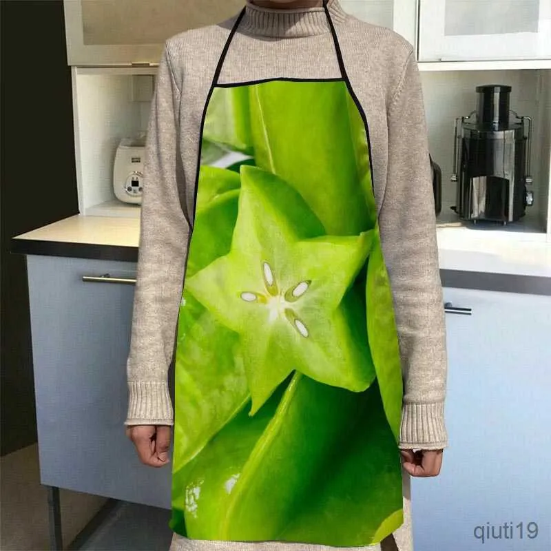 DHgate.com:Fruit Carambola Pattern Cotton Linen Blend Kitchen Apron for ...