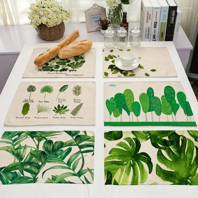 DHgate.com:Table Napkin Modern Green Plants Life 4 Pieces Set Kitchen ...