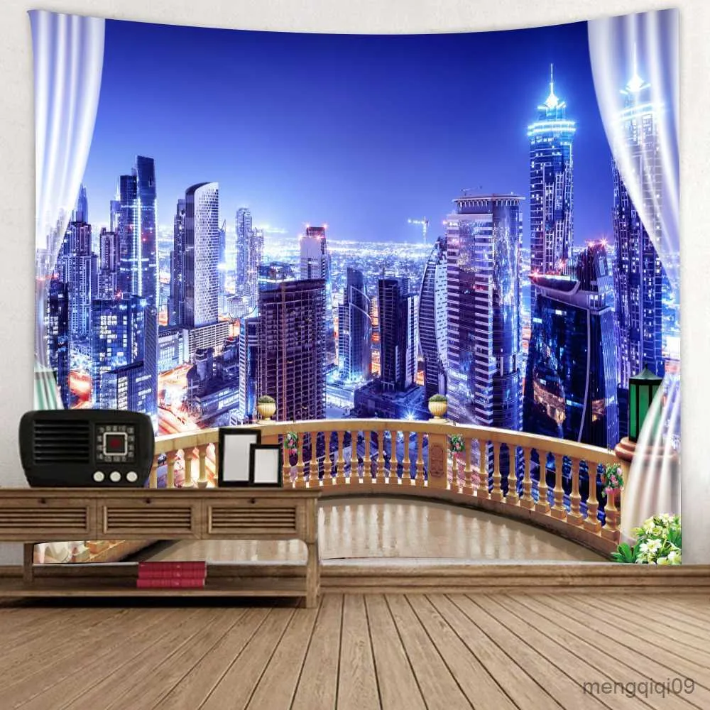 DHgate.com:Nightlife Cityscape Wall Tapestry - Printed Polyester Fabric ...