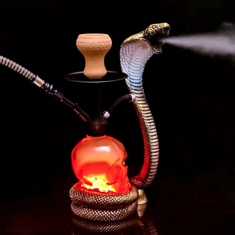 Bulk Order New On The Market Designer Hookah Set With Glass Metal Cobra ...