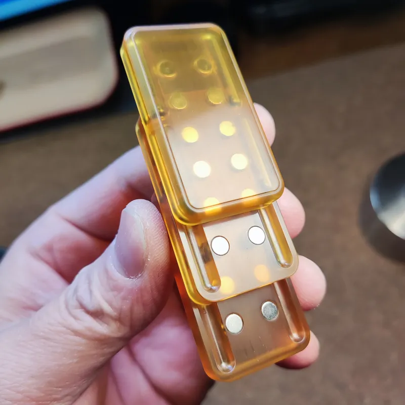 Amber Spinning Top - Magnetic Slider Fidget Toy: 3-Tier PEI, EDC Hand ...
