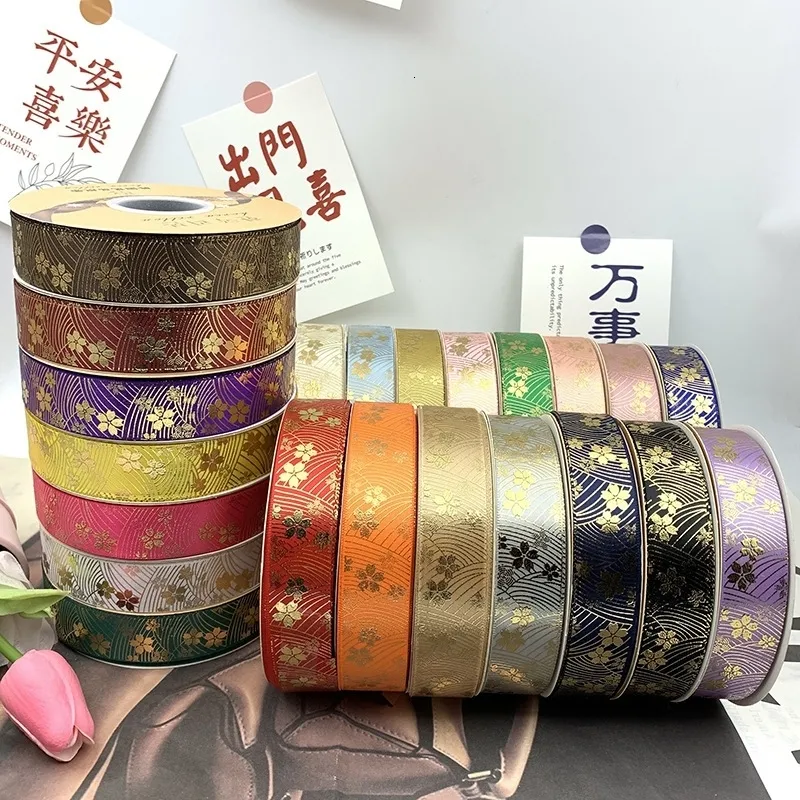 DHgate.com:Gold Foil Satin Ribbon 50 Yards 25mm Cinquefoil Flower for ...