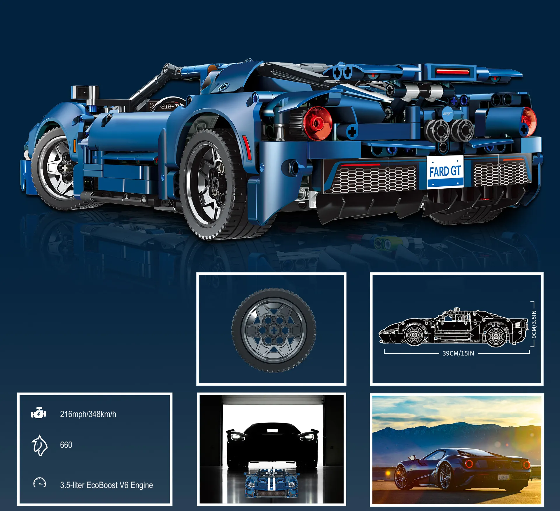 DHgate.com:1:12 Ford GT Supercar Building Blocks - 1466PCS Technical ...