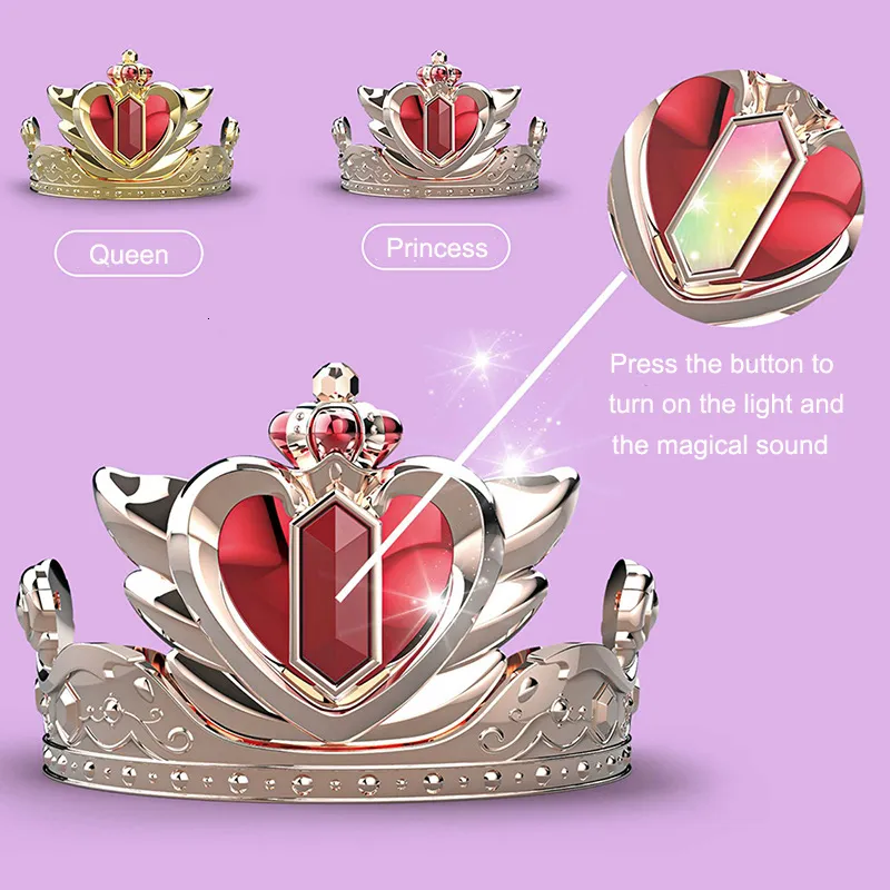 Other Toys Girls Princess Crown Toy Crystal Tiara With Sound And Light ...
