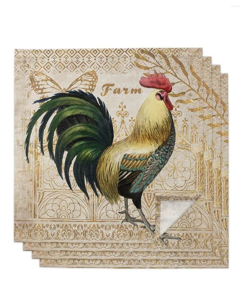 DHgate.com:Farm Rooster Cloth Napkins Set, Cotton Linen Handkerchief ...