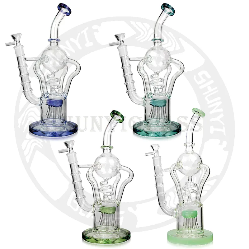 Dropshipping Colorful 13'' Dab Rig Glass Bong With Helix & Sprinkler ...