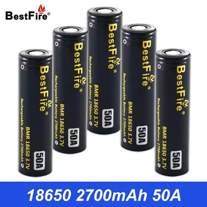 BestFire 18650 Rechargeable Lithium lr44 battery - 2700mAh, 50A, 3.7V Power