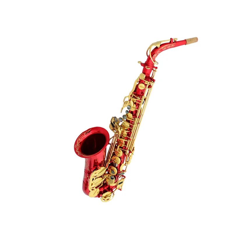 Professional Alto Saxophone - Red Eb Instrument, Advanced Design, Rich ...