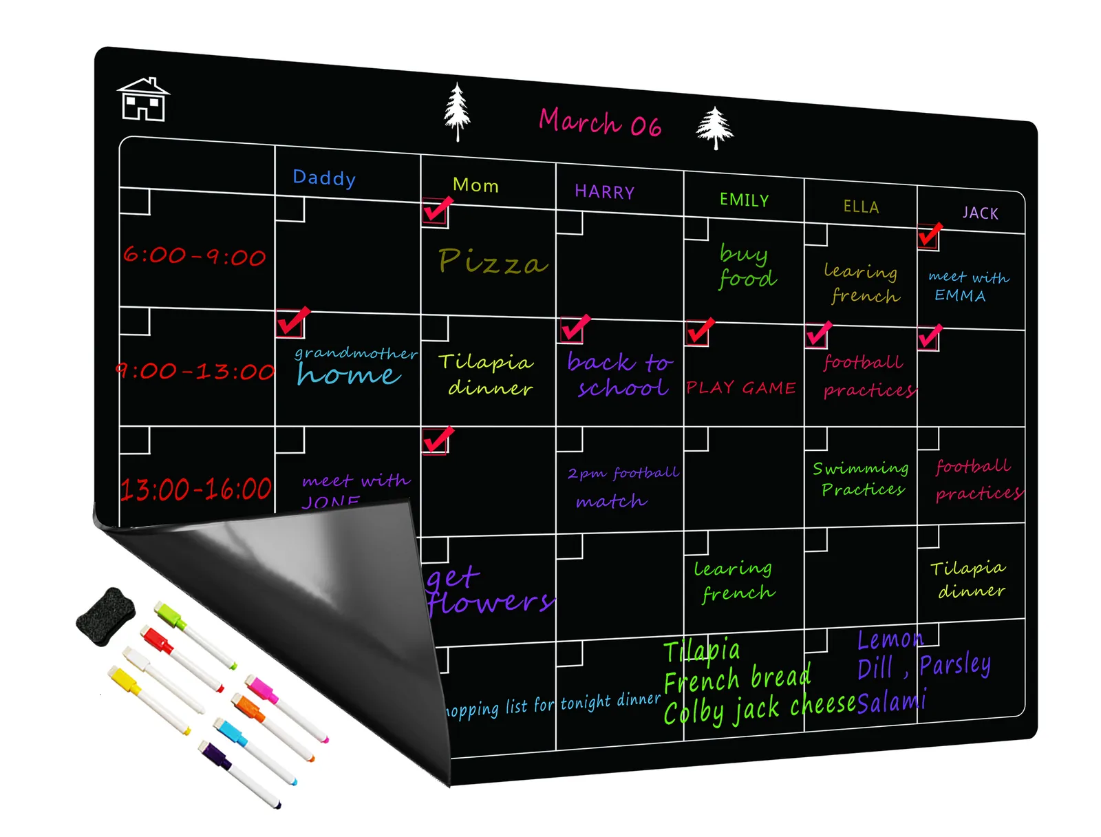 Magnetic Calendar For Fridge, Refrigerator Magnet Calendar Monthly ...