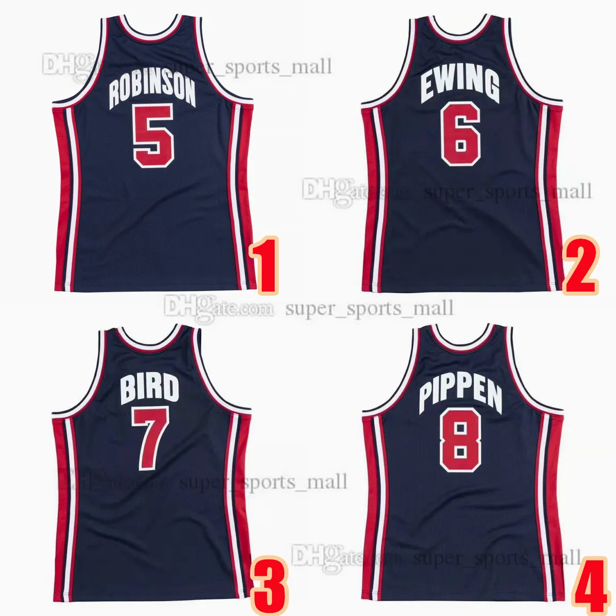 Mens 1992 Dream Team Basketball Jersey Various Players From Super ...