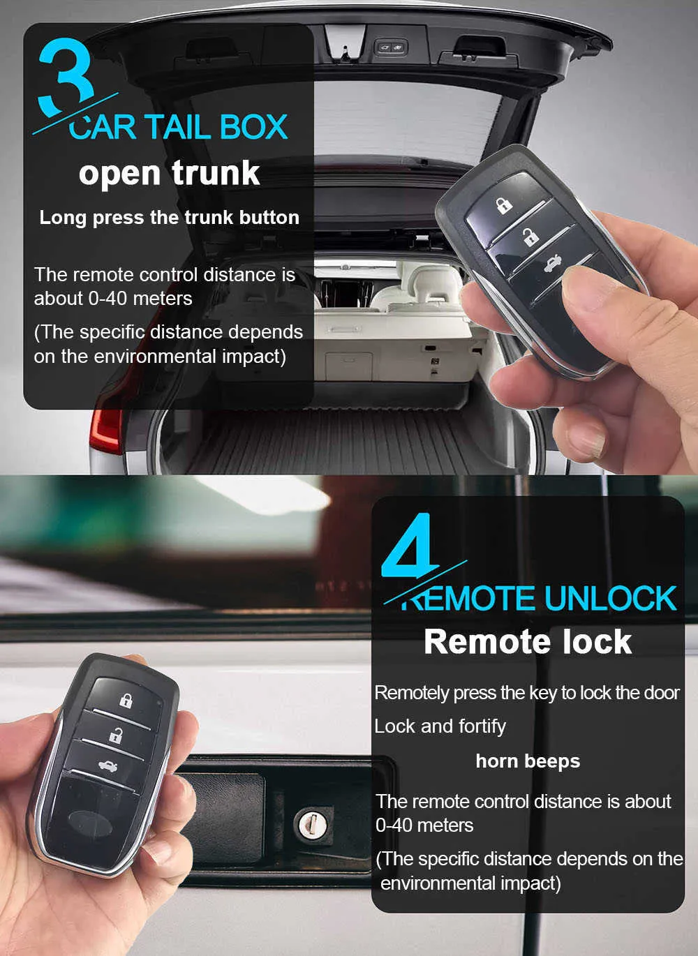 Universal Car Remote Start Kit: Mobile App Control, Keyless Entry ...