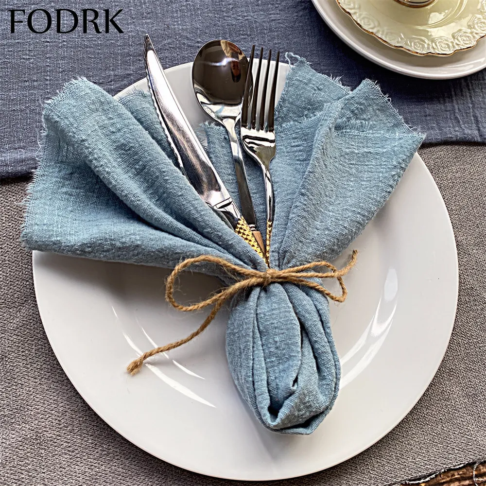 DHgate.com:12-Piece Blue Cotton Table Napkins for Wedding Plates ...