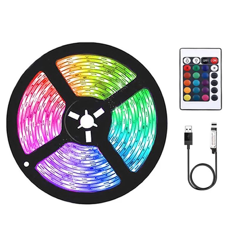 5M RGB LED Light Strip: DIY Backlight, Multi Coloured LEDs, Remote ...