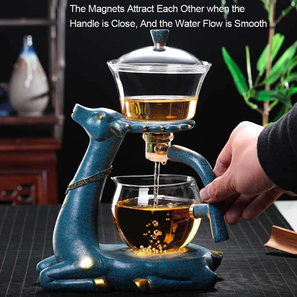 Elegant Glass Tea Set - Kung Fu Tea Maker, Deer Kettle, Heat Resistant ...