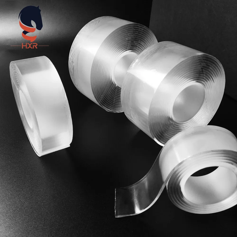 Heavy Duty Double Sided Adhesive Sticky Tape: 3cm X 2mm X 9.85ft Reusable Transparent Nano Tape ...