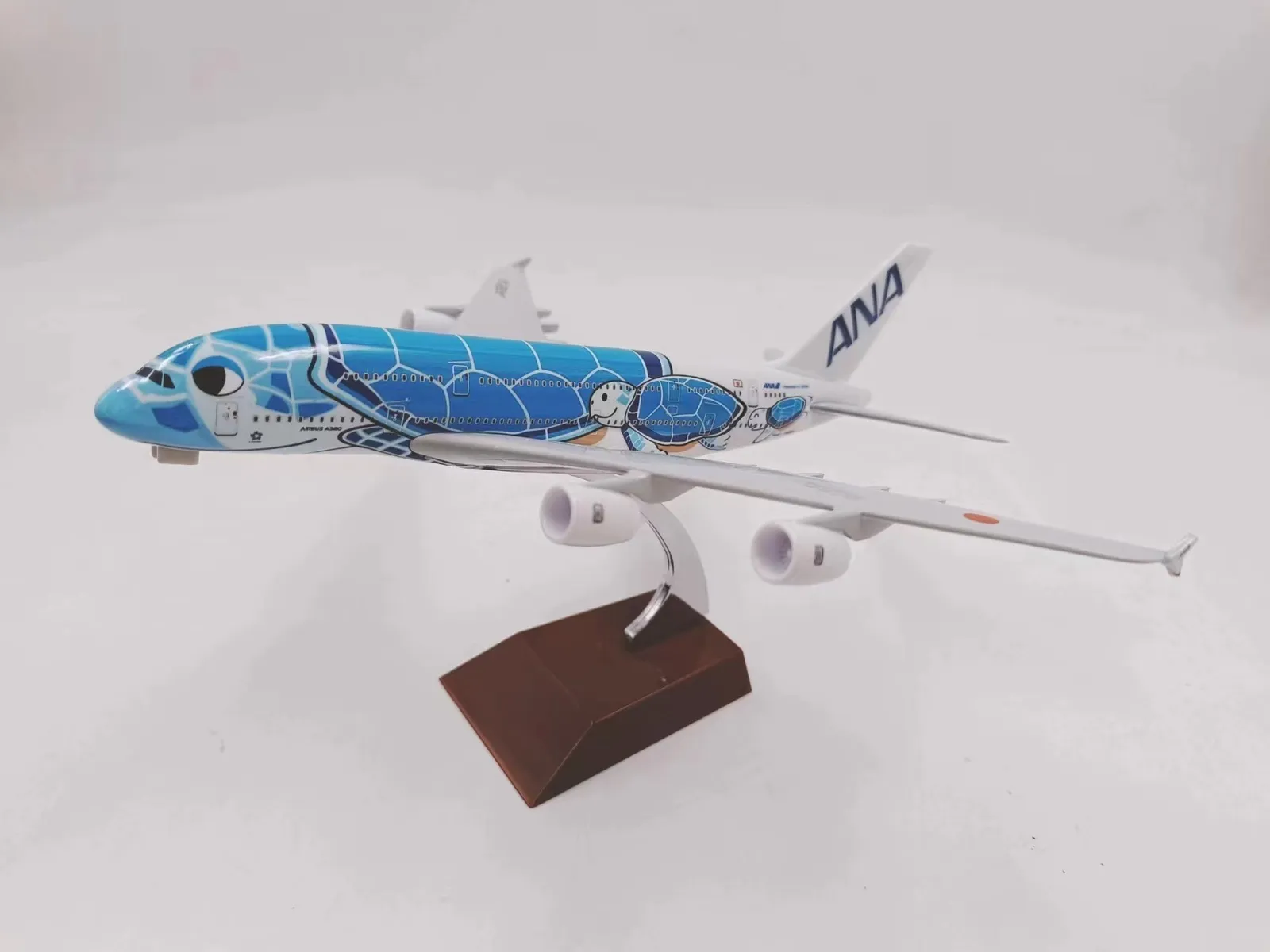 20CM Alloy Aircraft Modle 1:400 Scale Airbus A380 ANA Turtle Airlines ...