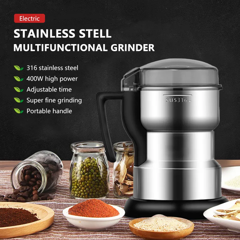 Electric Grain Mill: Versatile Kitchen Grinder For Coffee, Cereal, Nuts, Beans, And Spices ...