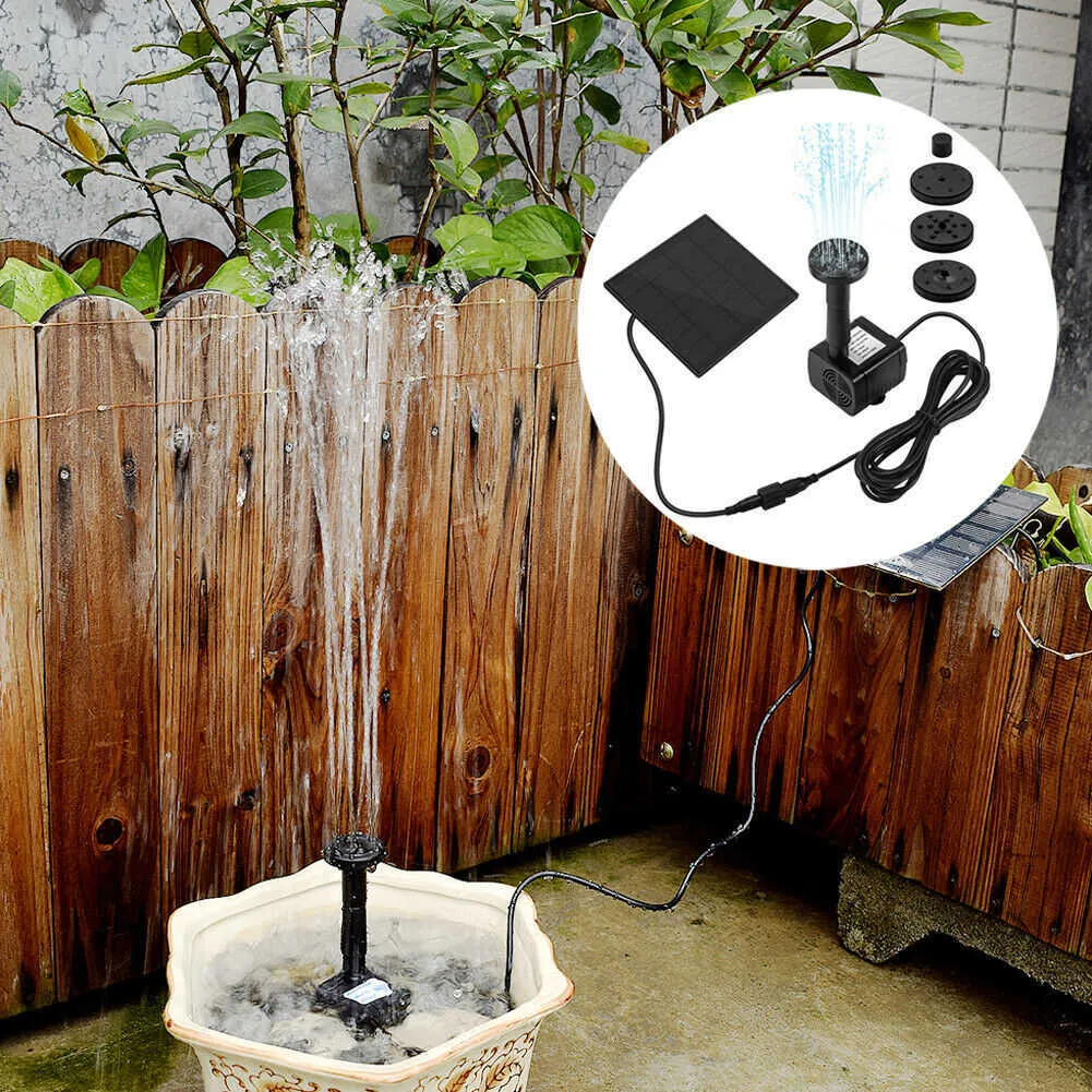 Solar Panel Powered Water Fountain Pool Pond Garden Water Sprinkler ...
