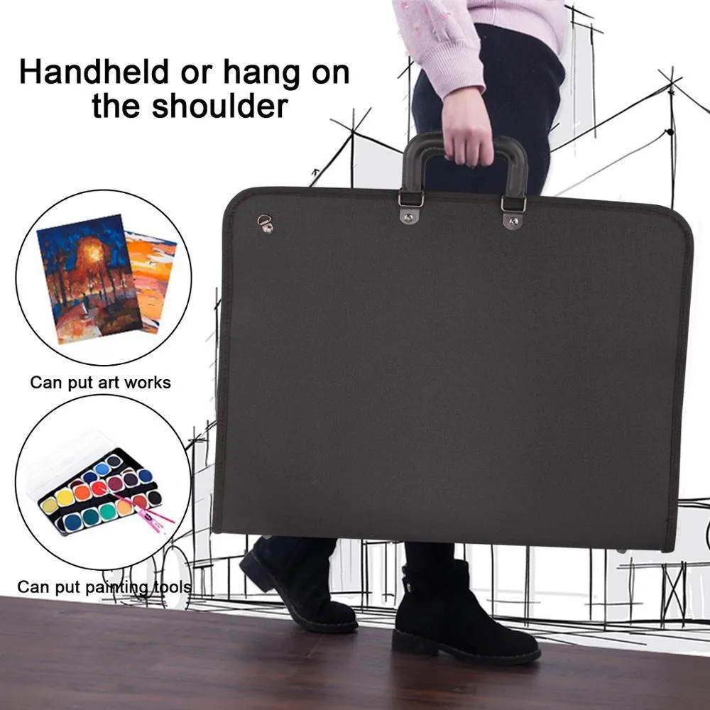 Large Art Portfolio Case - 37x48cm Expanding File Folder Document Bag ...