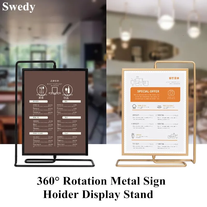 Restaurant Menu Holders 6-Pack 5x7 - Double Sided Table Display Stands ...