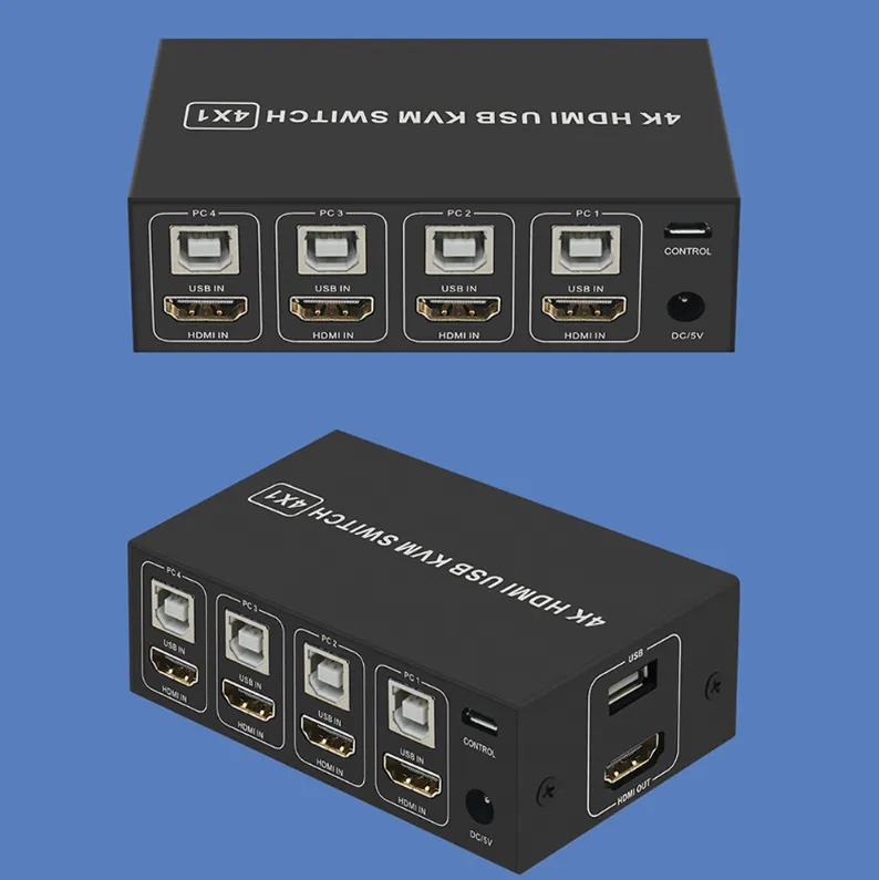 4K HDMI Usb Kvm Extender With 4 Ports And Desktop Controller 4x1 Output ...