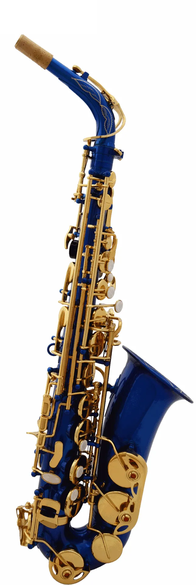 DHgate.com:Blue lacquer glossy Eb alto saxophone SAX:Musical Instruments