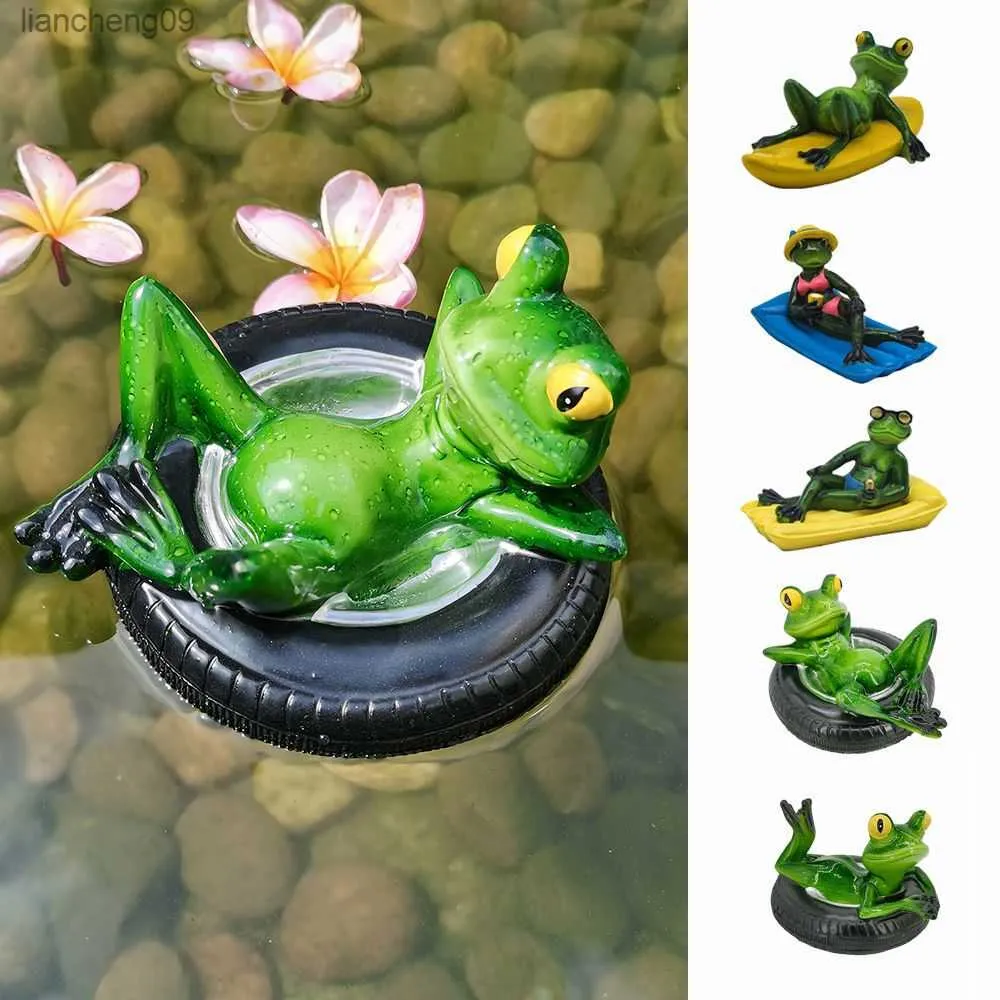 Water Floating Desk Ornament Landscaping Accessories Frog Sculpture ...