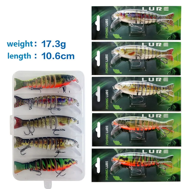 2024 Multi Color 8 Bait Mino Fishing Tackle Set For Freshwater And ...