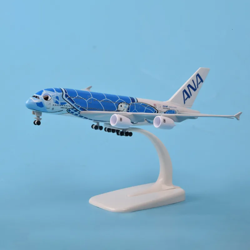 20CM Alloy Aircraft Modle 1:400 Scale Airbus A380 ANA Turtle Airlines ...