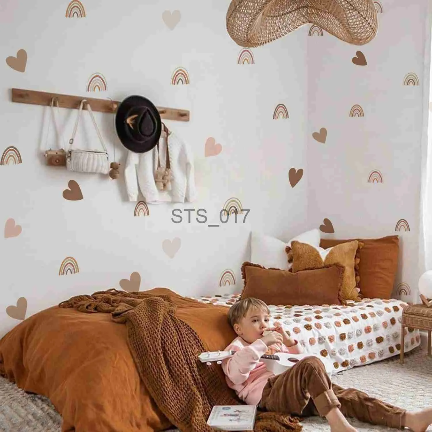 DHgate.com:Boho Rainbow Heart Wall Stickers, Waterproof Nursery Wall ...