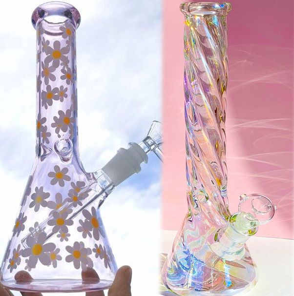 Rainbow Glass Bong Downstem Perc Hookahs Shisha Dasisy Bongs De Agua De ...
