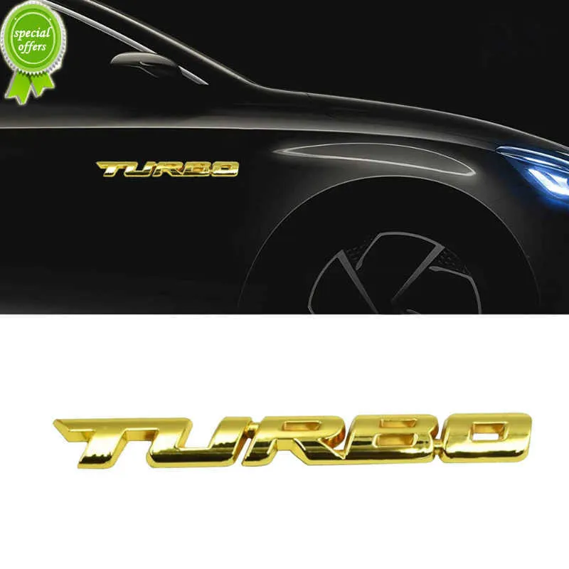 3D Stickers For Cars: Golden Turbo Emblem, Metal Car Letter Emblems ...
