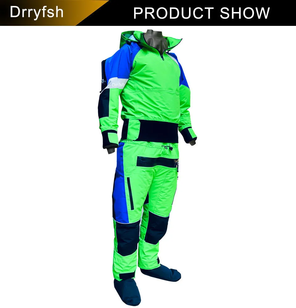Men's Hooded Kayak Dry Suit - Premium Paddling Drysuit, Cold Water ...