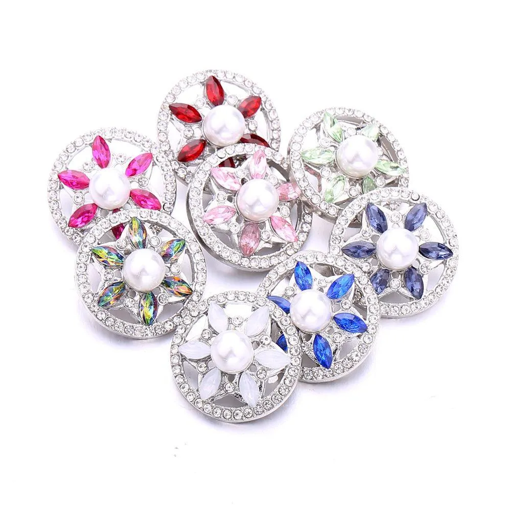 DHgate.com:Flower Shape Crystal Snap Buttons Rhinestone Jewelry ...