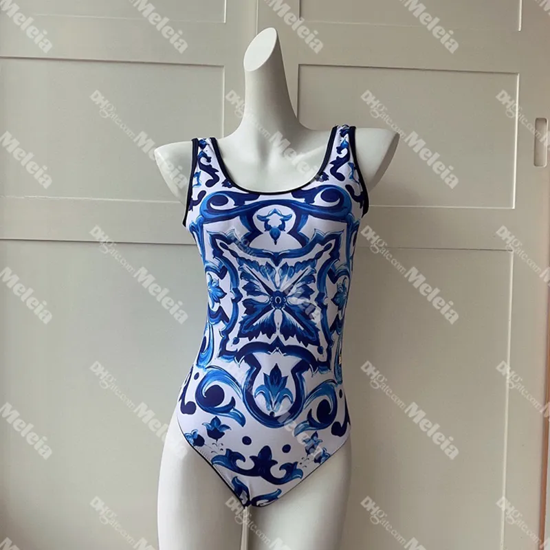 DHgate.com:Tropical Print Backless One-Piece Swimsuit for Women:Apparel