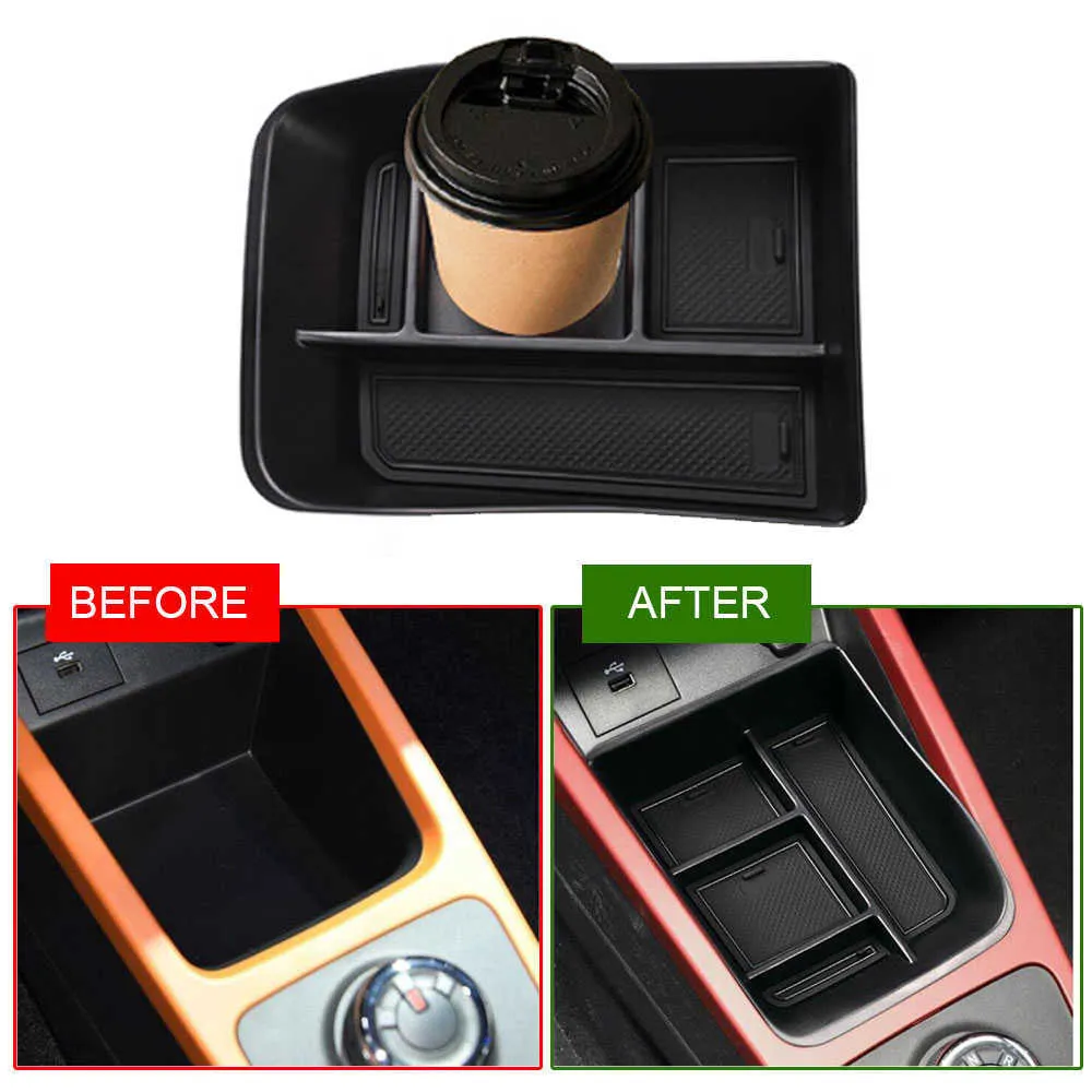 Car Organizer Between Seats, Interior Central Armrest Tray - Cup Holder ...