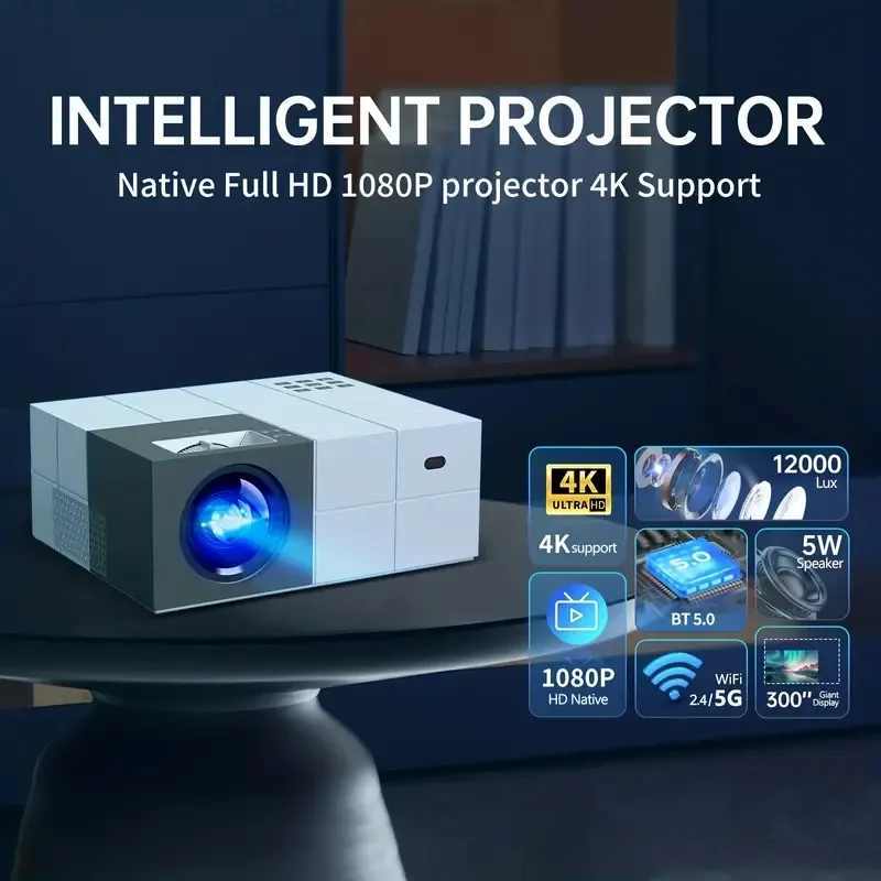 DHgate.com:1080P Portable Projector, 4K Supported, 12000 Lumens, Home ...