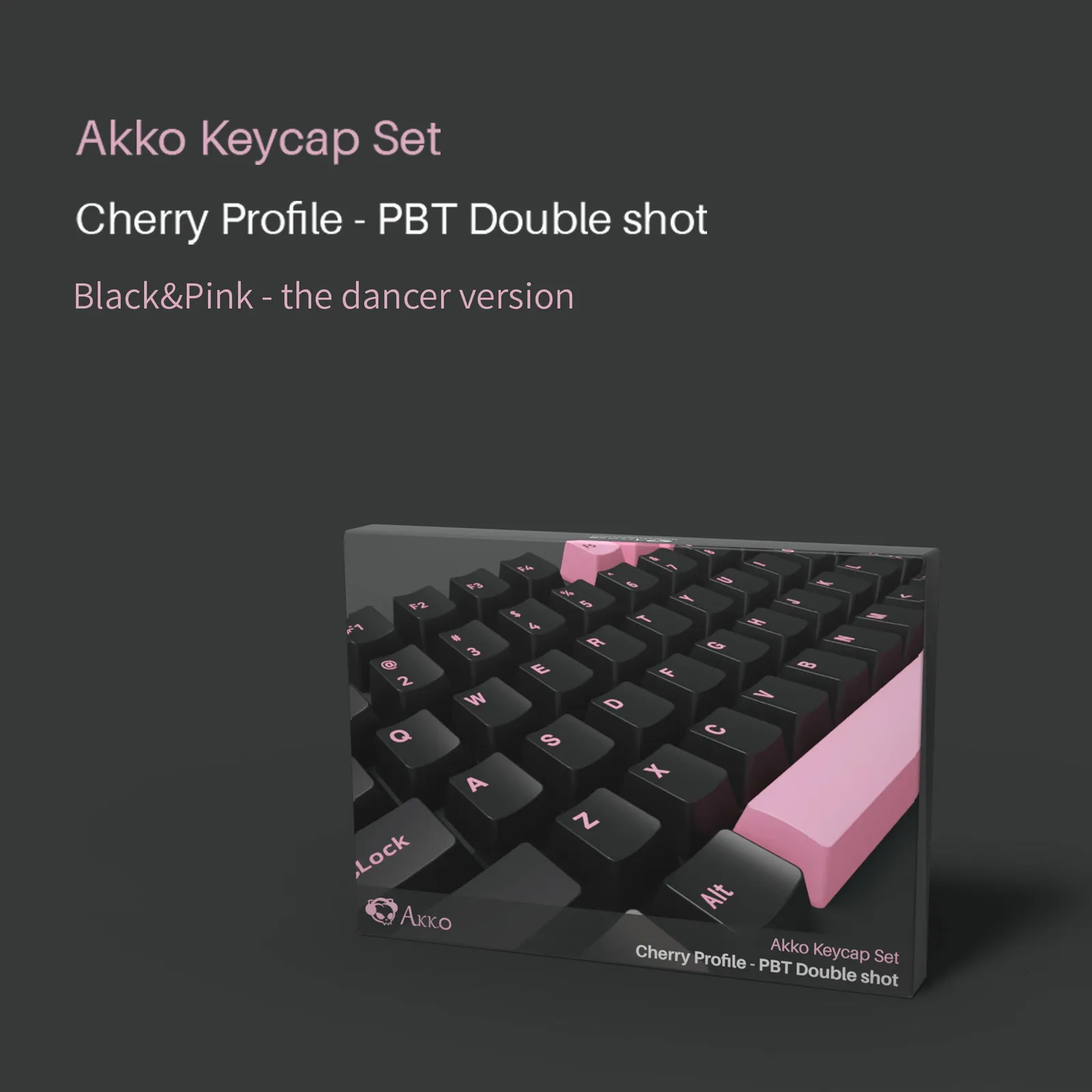 Akko Black Pink Keycap Set 229 Keys, Cherry Profile, PBT Double S ...