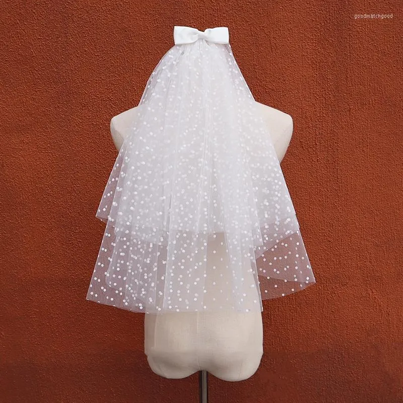 DHgate.com:Elegant Two-Layer Dotted Net Bridal Veil with Blusher & Bows ...