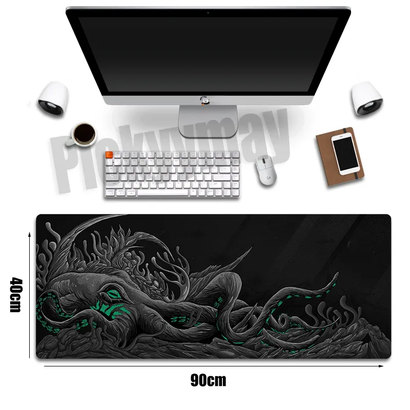 Gaming Mouse Pad XXL, Japanese Style Octopus Mousepad With Keyboard Mat ...