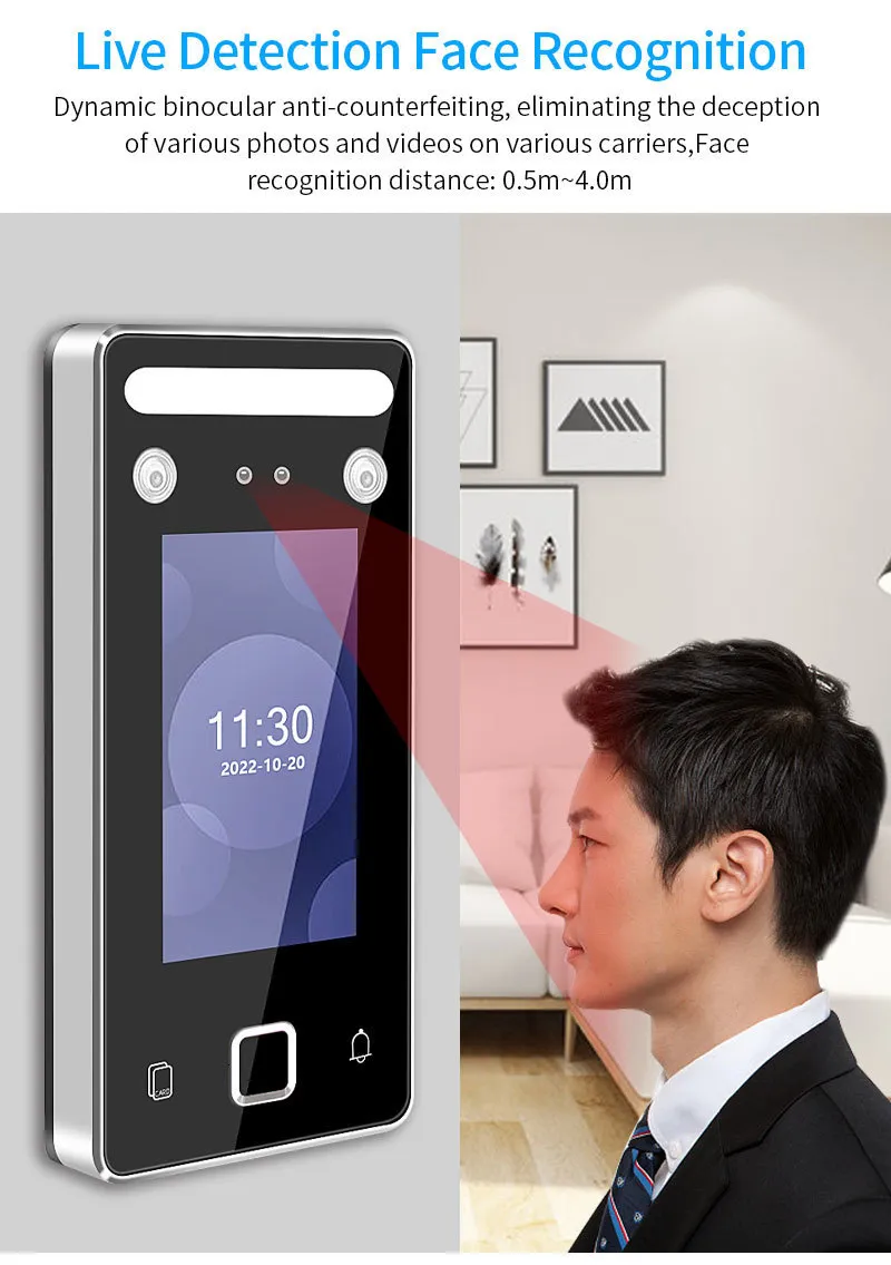 Biometric Face Attendance Machine | Metal Access Control System With ...