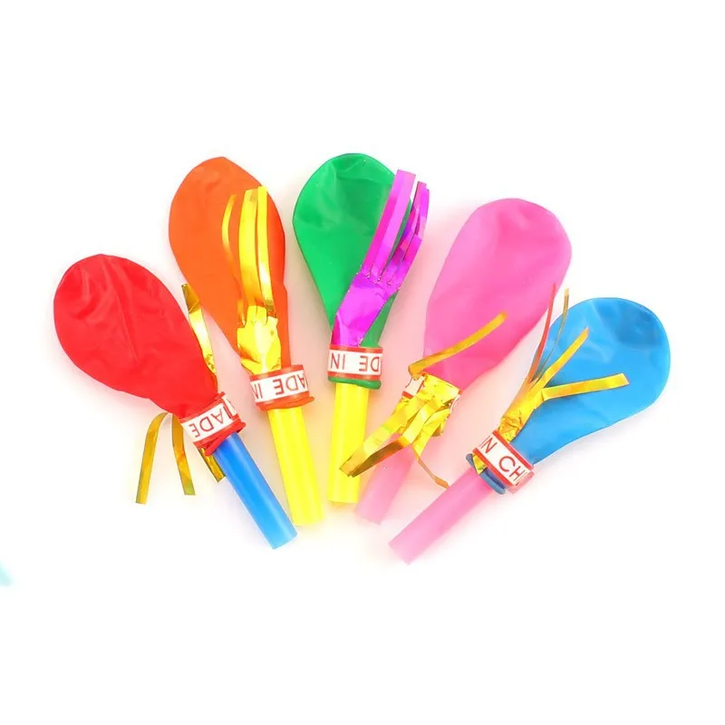 Fun Whistle Balloons - Gold Wire Party Whistles, Clown Props, Floor ...