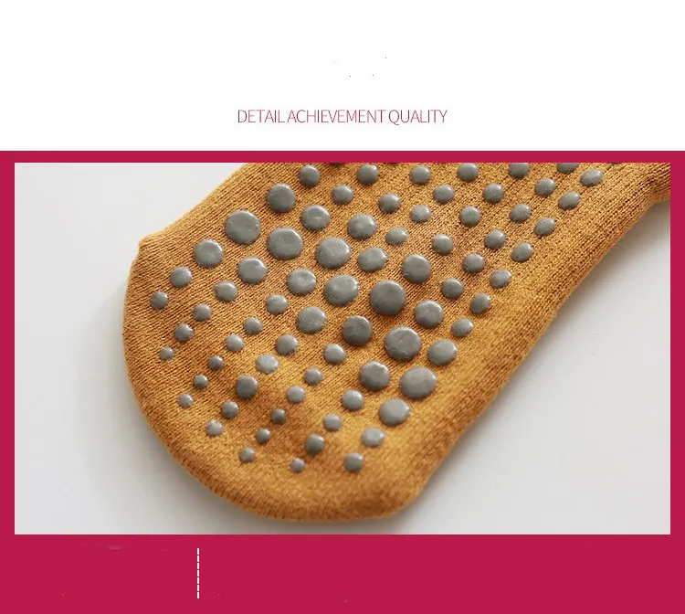 Pilates Stockings Non Slip Yoga Socks Cotton Women's Mid Tube Piles ...