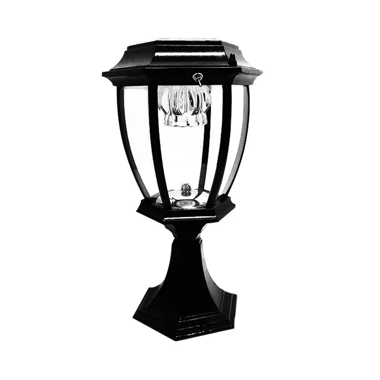 6-Corner Solar Post Lights - Outdoor Waterproof LED Post Lamp for ...